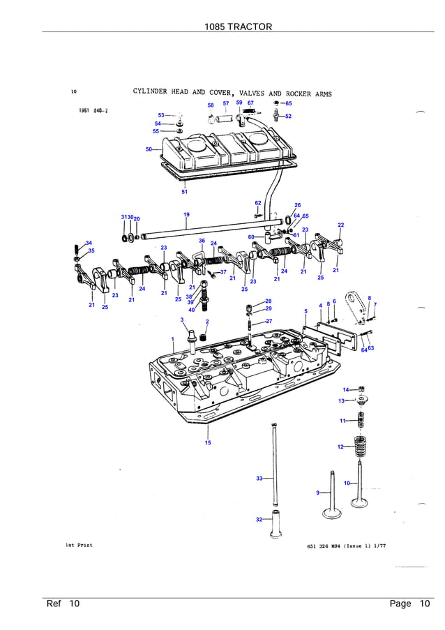 Massey ferguson 1085 tractor service parts catalogue manual | PDF