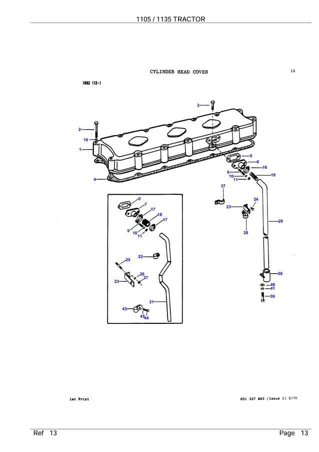 Massey ferguson 1135 tractor service parts catalogue manual | PDF