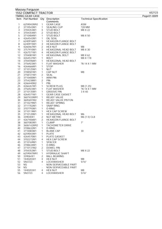 Massey ferguson 1552 compact tractor parts catalogue manual | PDF