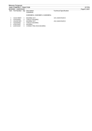 Massey ferguson 1660 compact tractor parts catalogue manual | PDF