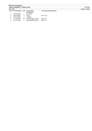 Massey ferguson 1660 compact tractor parts catalogue manual | PDF