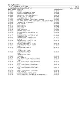 Massey ferguson 1750 m compact tractor parts catalogue manual | PDF