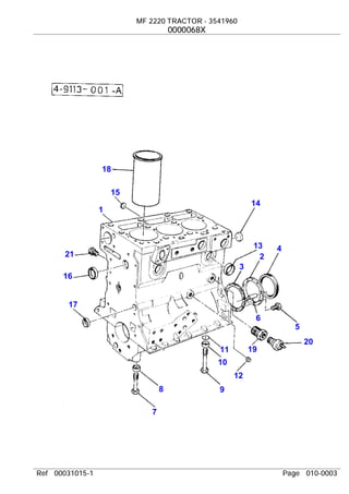 Massey ferguson 2220 tractor service parts catalogue manual | PDF