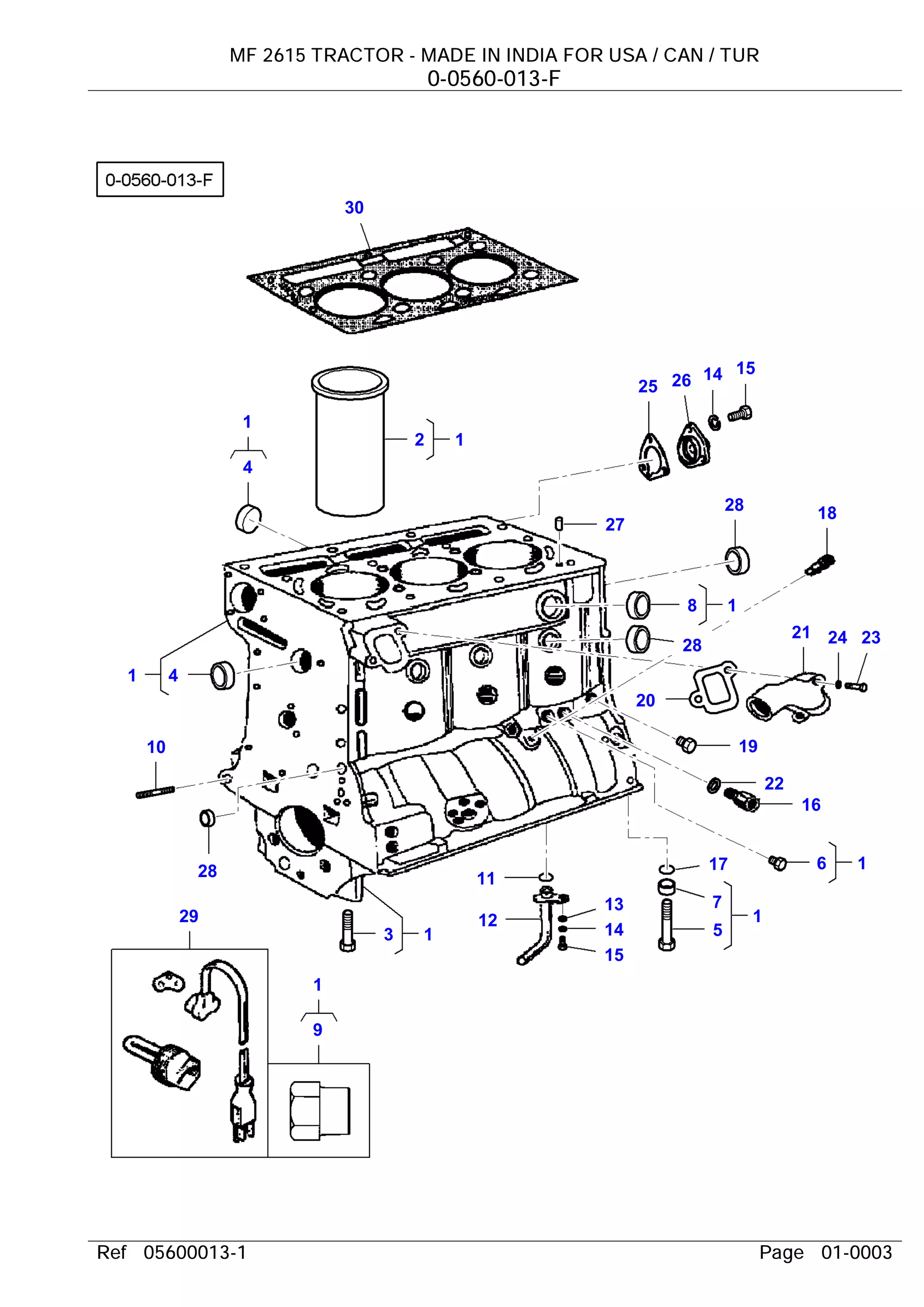 Massey ferguson 2615 tractor service parts catalogue manual (part ...