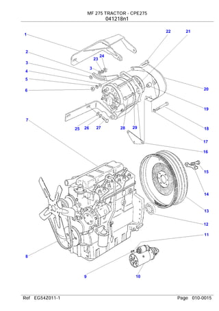 Massey ferguson 275 tractor service parts catalogue manual (part number ...