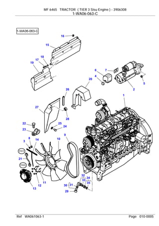 Massey ferguson 6465 tractor (tier 3 sisu engine) service parts ...