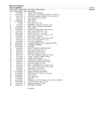 Massey ferguson 8570 combine parts catalogue manual | PDF