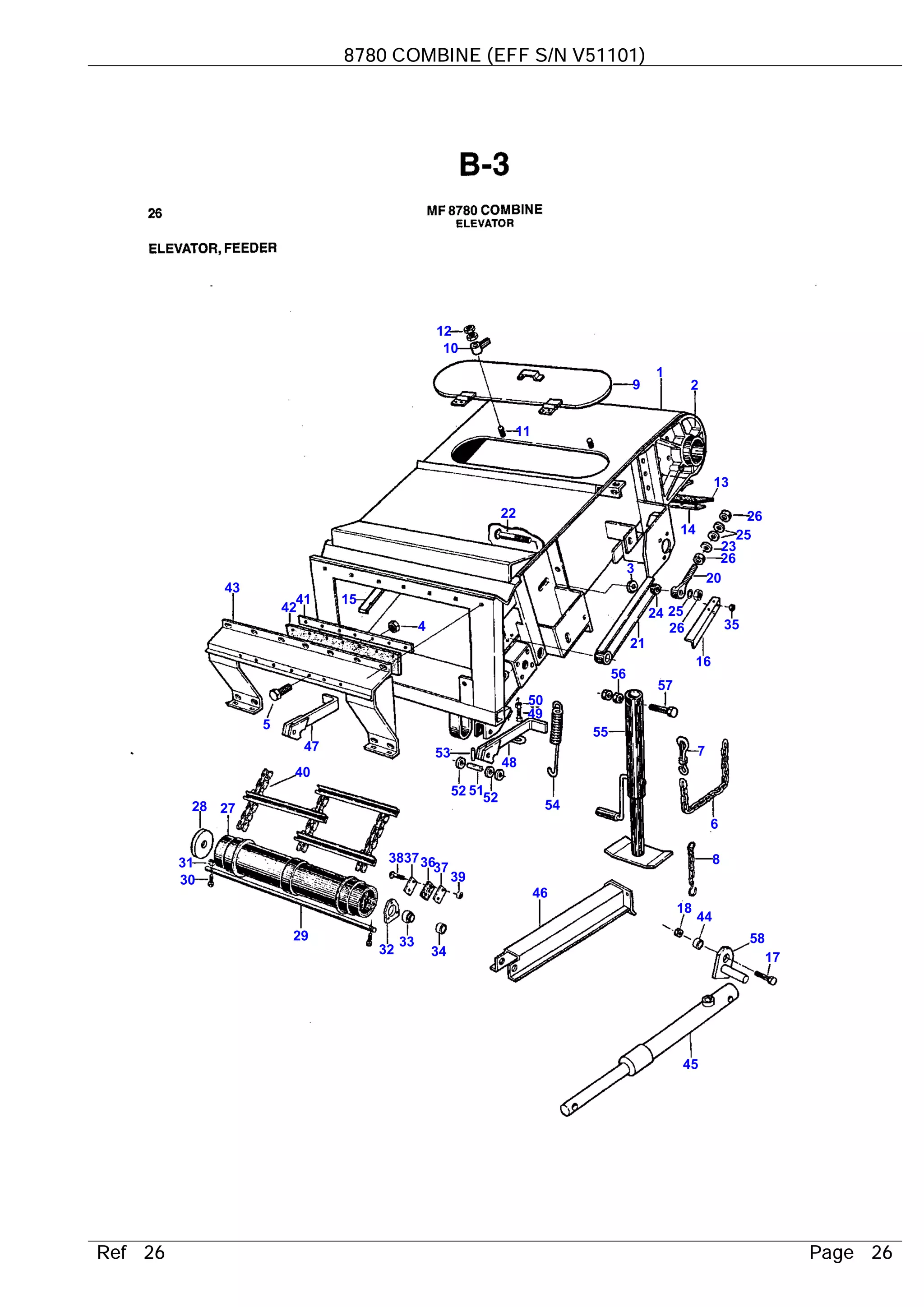 Massey ferguson 8780 combine (eff sn v51101) parts catalogue manual | PDF