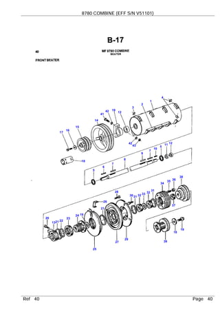Massey ferguson 8780 combine (eff sn v51101) parts catalogue manual | PDF