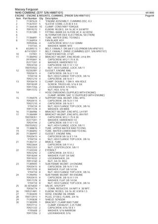 Massey ferguson 9690 combine (eff sn hm87101) parts catalogue manual | PDF