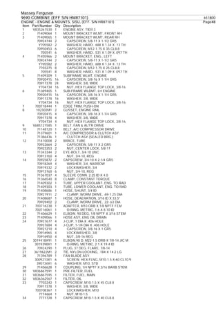 Massey ferguson 9690 combine (eff sn hm87101) parts catalogue manual | PDF