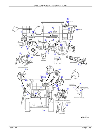 Massey ferguson 9690 combine (eff sn hm87101) parts catalogue manual | PDF