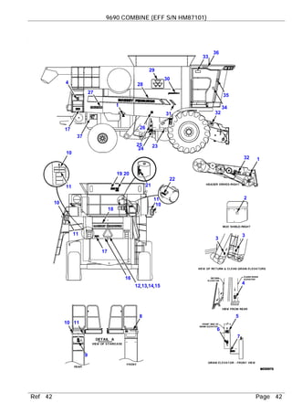 Massey ferguson 9690 combine (eff sn hm87101) parts catalogue manual | PDF