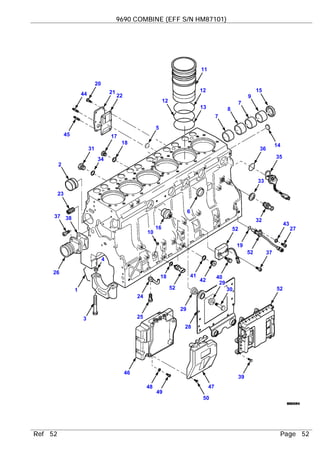 Massey ferguson 9690 combine (eff sn hm87101) parts catalogue manual | PDF
