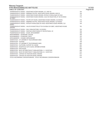 Massey ferguson 9795 moissonneuse batteuse parts catalogue manual | PDF