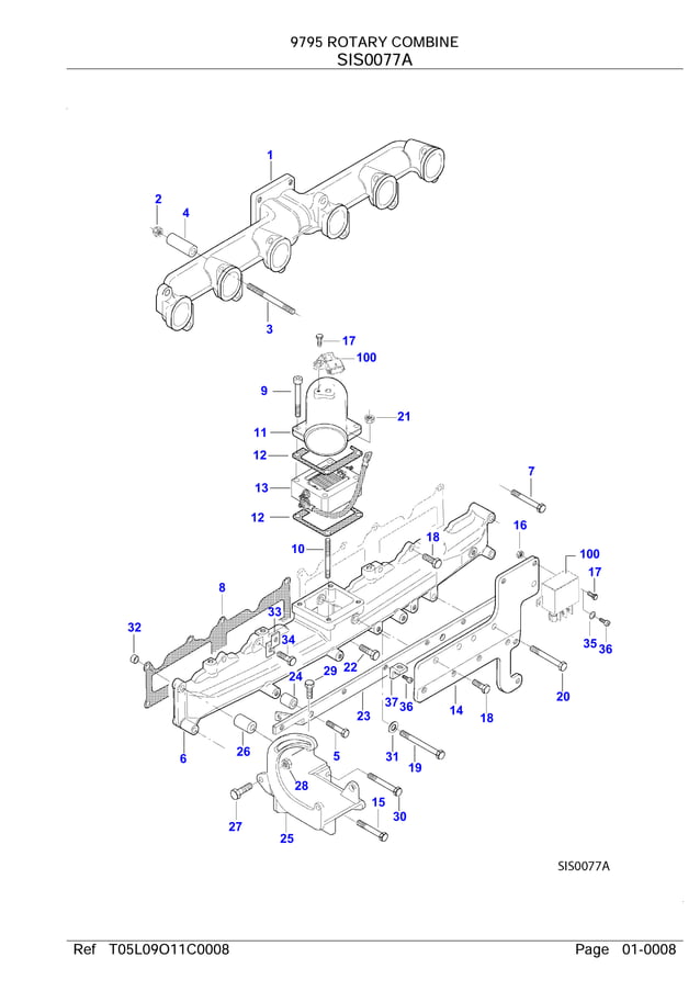 Massey ferguson 9795 rotary combine parts catalogue manual | PDF