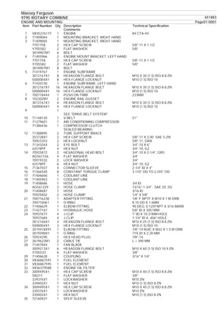 Massey ferguson 9795 rotary combine parts catalogue manual | PDF