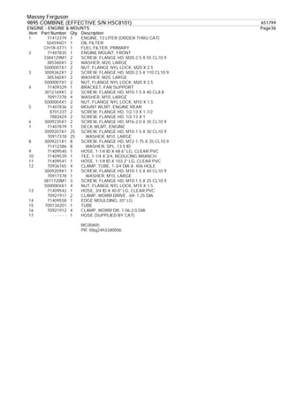 Massey ferguson 9895 combine (effective sn hsc8101) parts catalogue ...