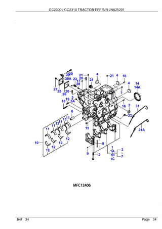 Massey ferguson gc2300 tractor (eff sn jna25201) parts catalogue manual ...