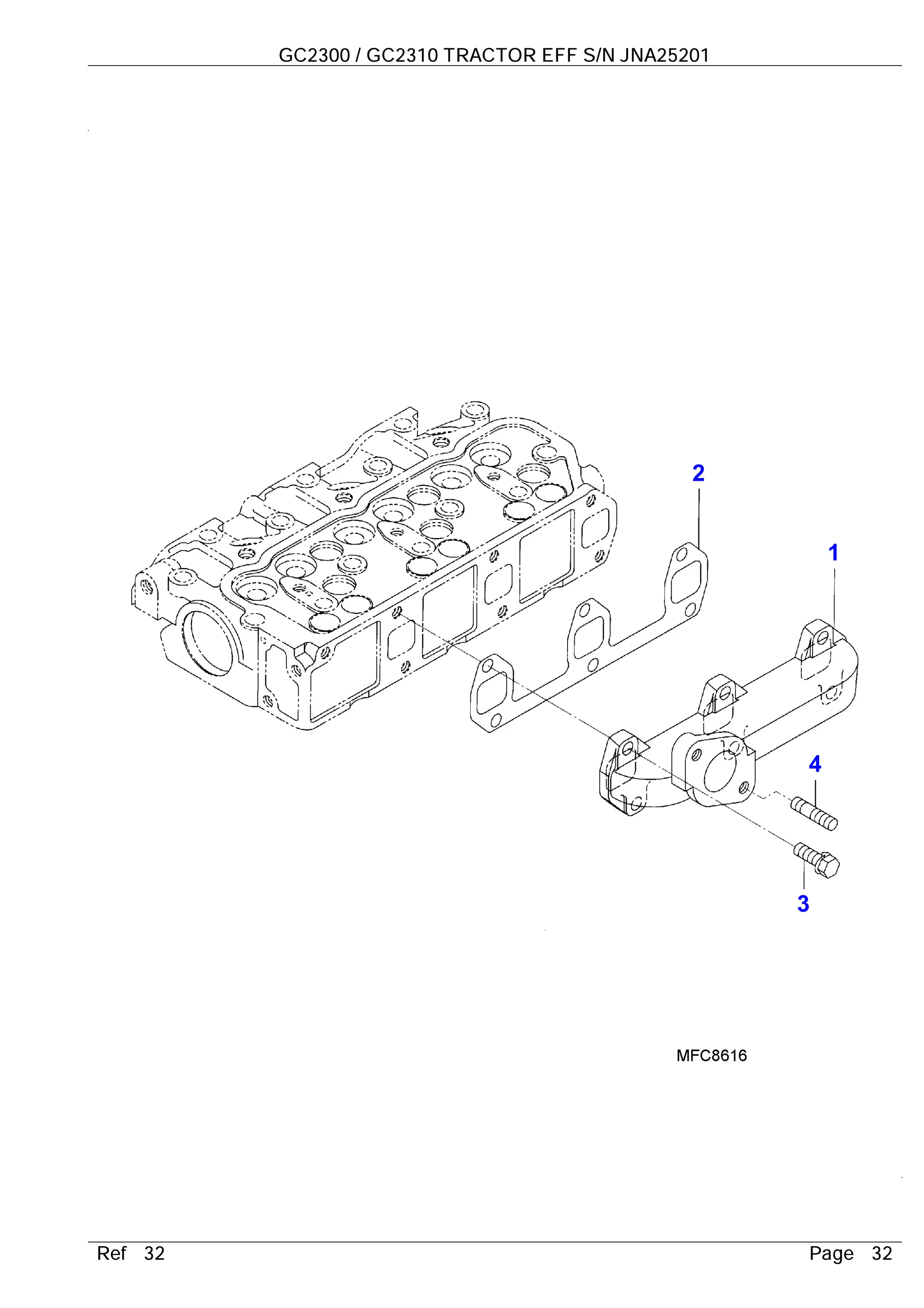Massey ferguson gc2300 tractor (eff sn jna25201) parts catalogue manual ...