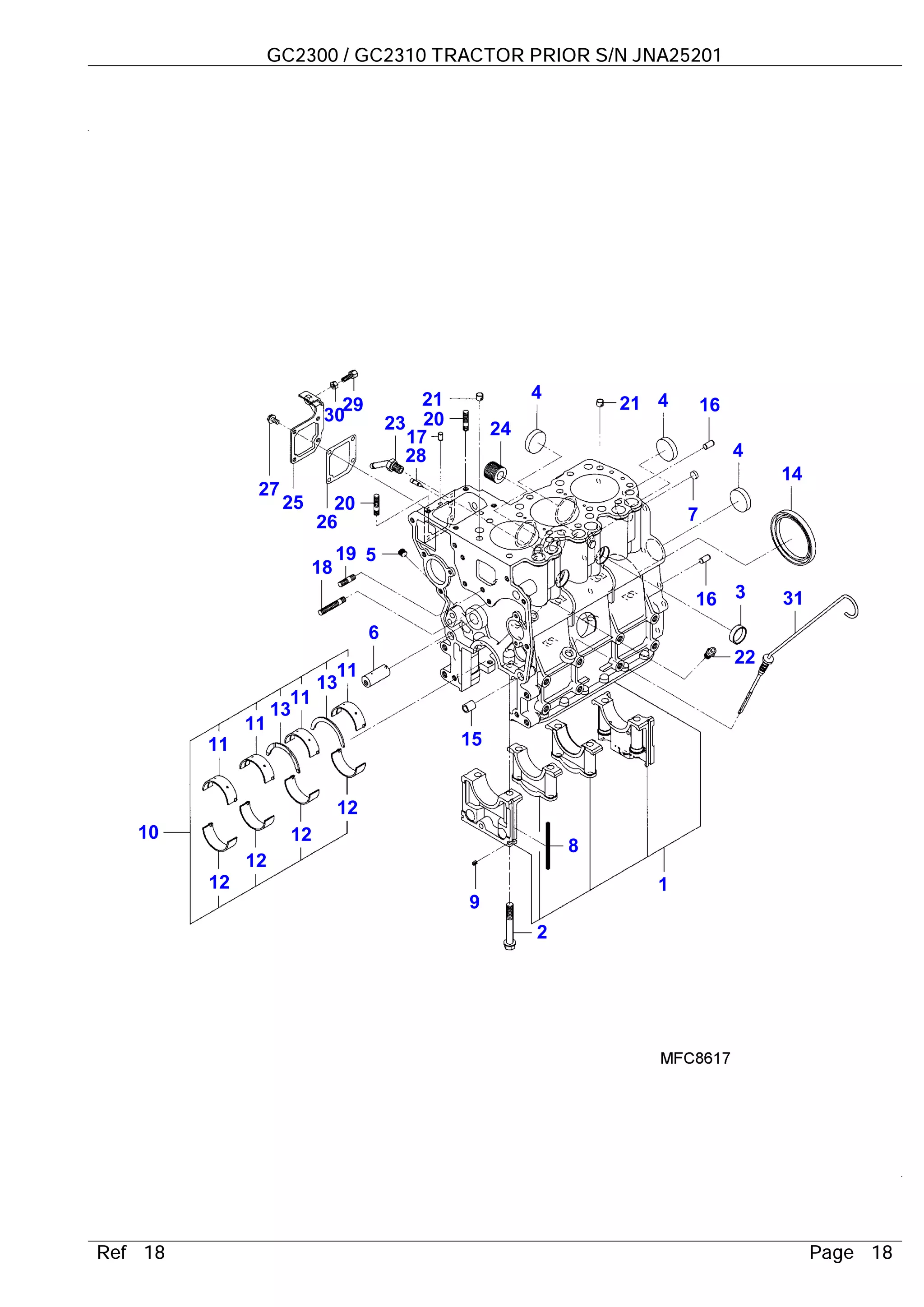 Massey ferguson gc2300 tractor (prior sn jna25201) parts catalogue manual (part no. 651743) | PDF