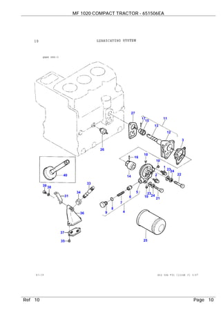 Massey ferguson mf 1020 compact tractor parts catalogue manual | PDF