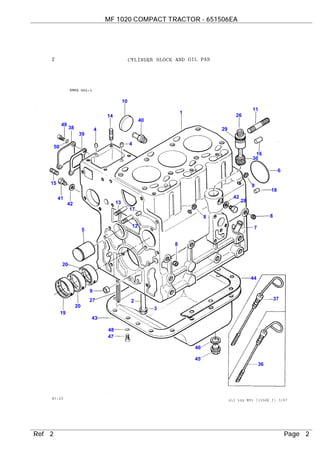 Massey ferguson mf 1020 compact tractor parts catalogue manual | PDF