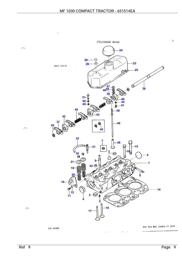 Massey ferguson mf 1030 compact tractor parts catalogue manual | PDF