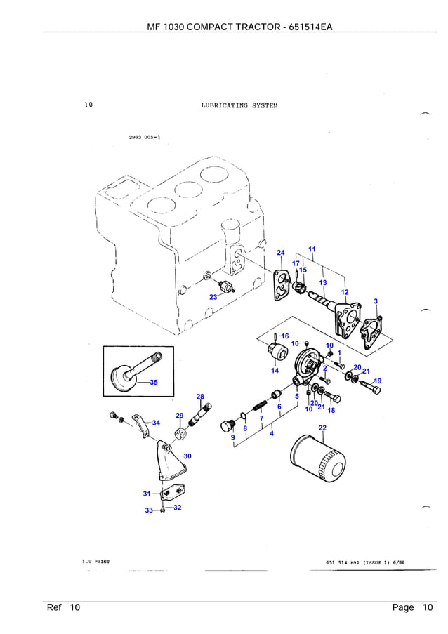 Massey ferguson mf 1030 compact tractor parts catalogue manual | PDF