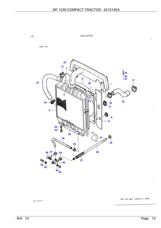 Massey ferguson mf 1030 compact tractor parts catalogue manual | PDF