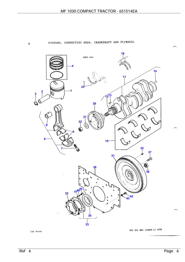 Massey ferguson mf 1030 compact tractor parts catalogue manual | PDF