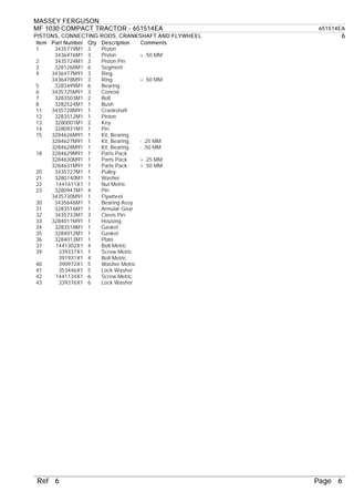 Massey ferguson mf 1030 compact tractor parts catalogue manual | PDF