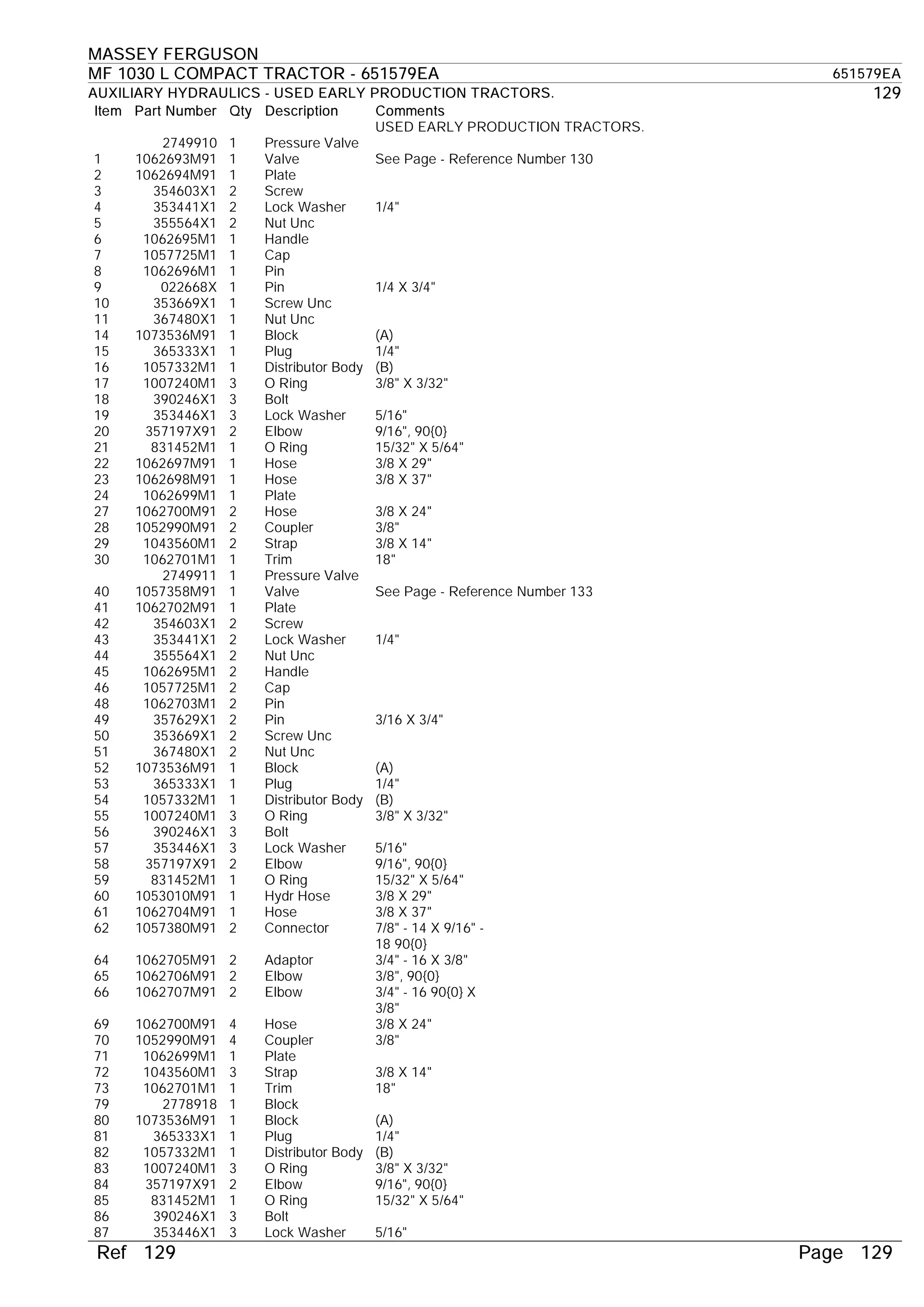 Massey ferguson mf 1030 l compact tractor parts catalogue manual | PDF