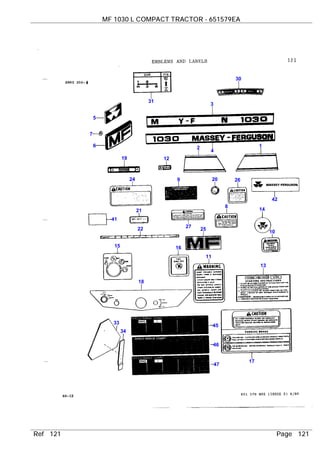 Massey ferguson mf 1030 l compact tractor parts catalogue manual | PDF