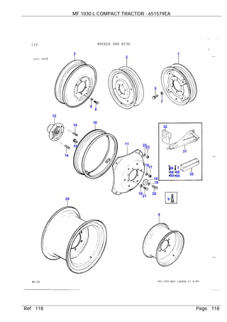 Massey ferguson mf 1030 l compact tractor parts catalogue manual | PDF