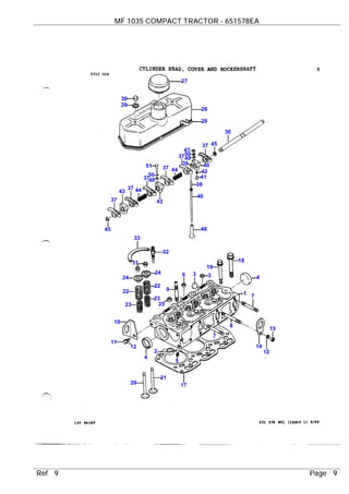 Massey ferguson mf 1035 compact tractor parts catalogue manual | PDF