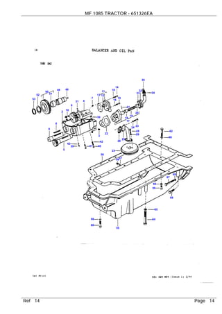 Massey ferguson mf 1085 tractor service parts catalogue manual | PDF