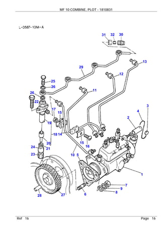 Massey ferguson mf 10 combine, plot parts catalogue manual | PDF