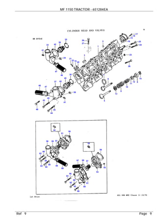Massey ferguson mf 1150 tractor service parts catalogue manual | PDF