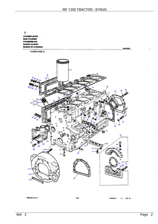 Massey ferguson mf 1200 tractor service parts catalogue manual | PDF