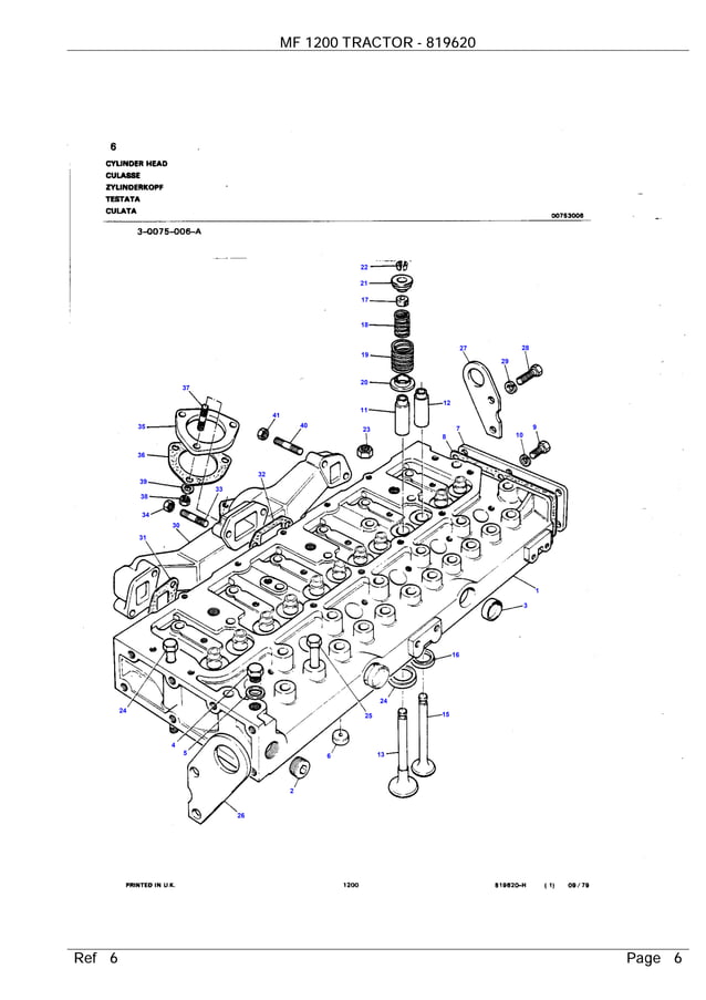 Massey ferguson mf 1200 tractor service parts catalogue manual | PDF