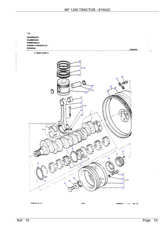 Massey ferguson mf 1200 tractor service parts catalogue manual | PDF