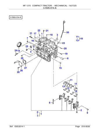 Massey ferguson mf 1215 compact tractor (mechanical) parts catalogue manual | PDF