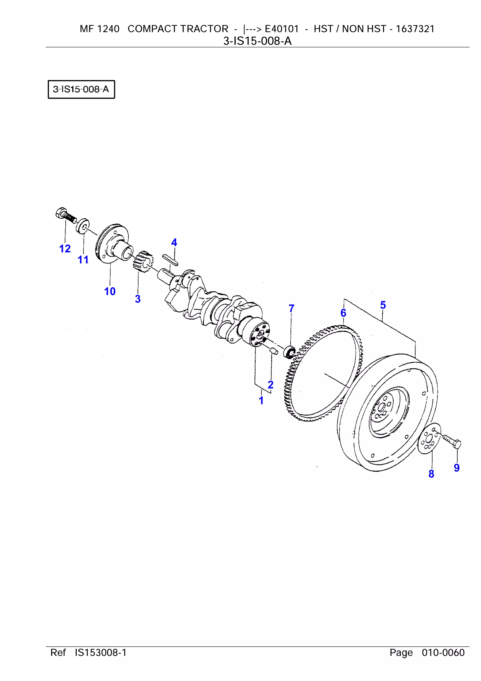 Massey ferguson mf 1240 compact tractor ( e40101 - hst non hst) parts ...