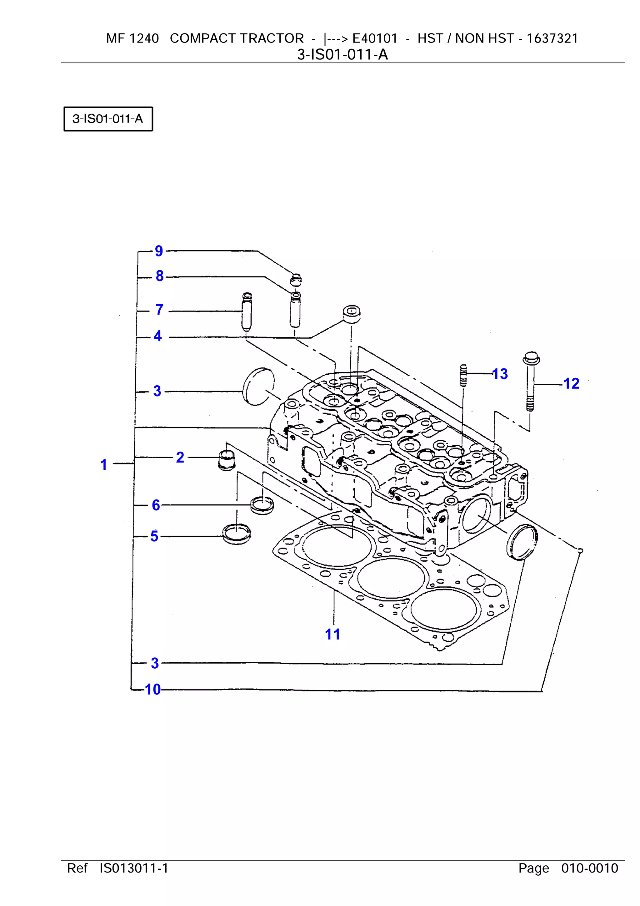 Massey ferguson mf 1240 compact tractor ( e40101 - hst non hst) parts ...