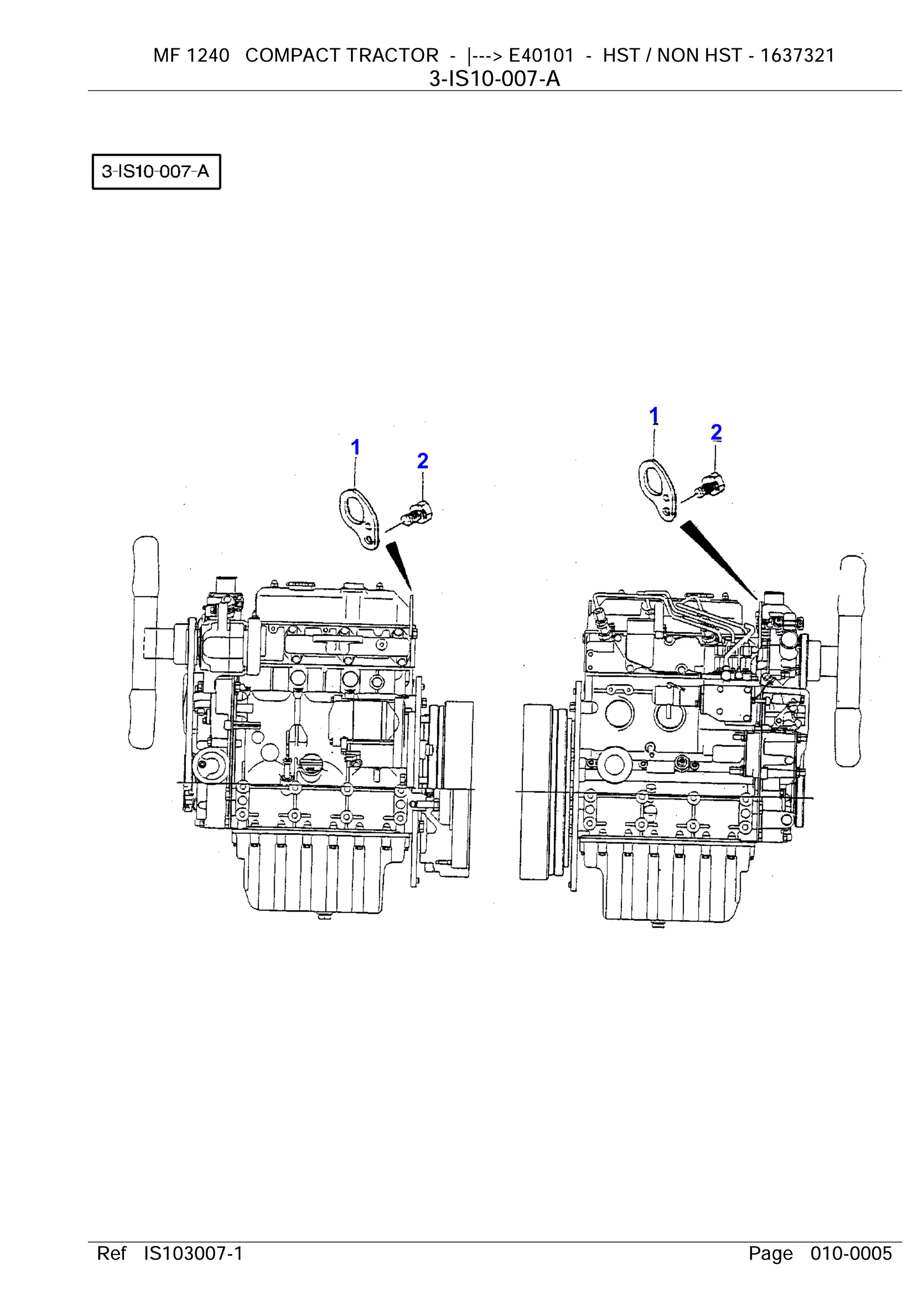 Massey ferguson mf 1240 compact tractor ( e40101 - hst non hst) parts ...