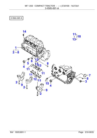 Massey ferguson mf 1250 compact tractor ( e50100) parts catalogue ...
