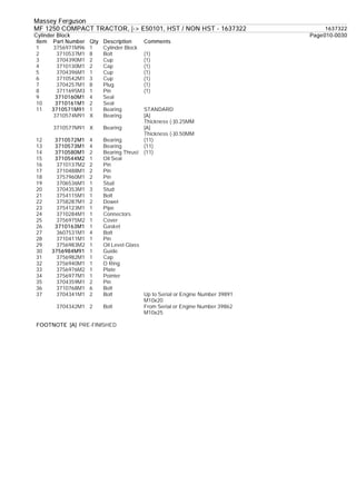 Massey ferguson mf 1250 compact tractor ( e50101, hst non hst) parts ...