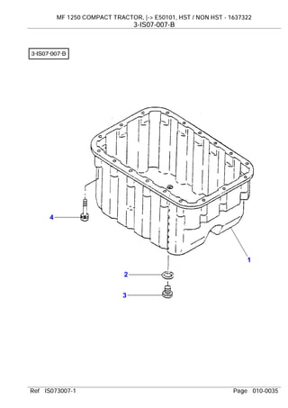 Massey ferguson mf 1250 compact tractor ( e50101, hst non hst) parts ...