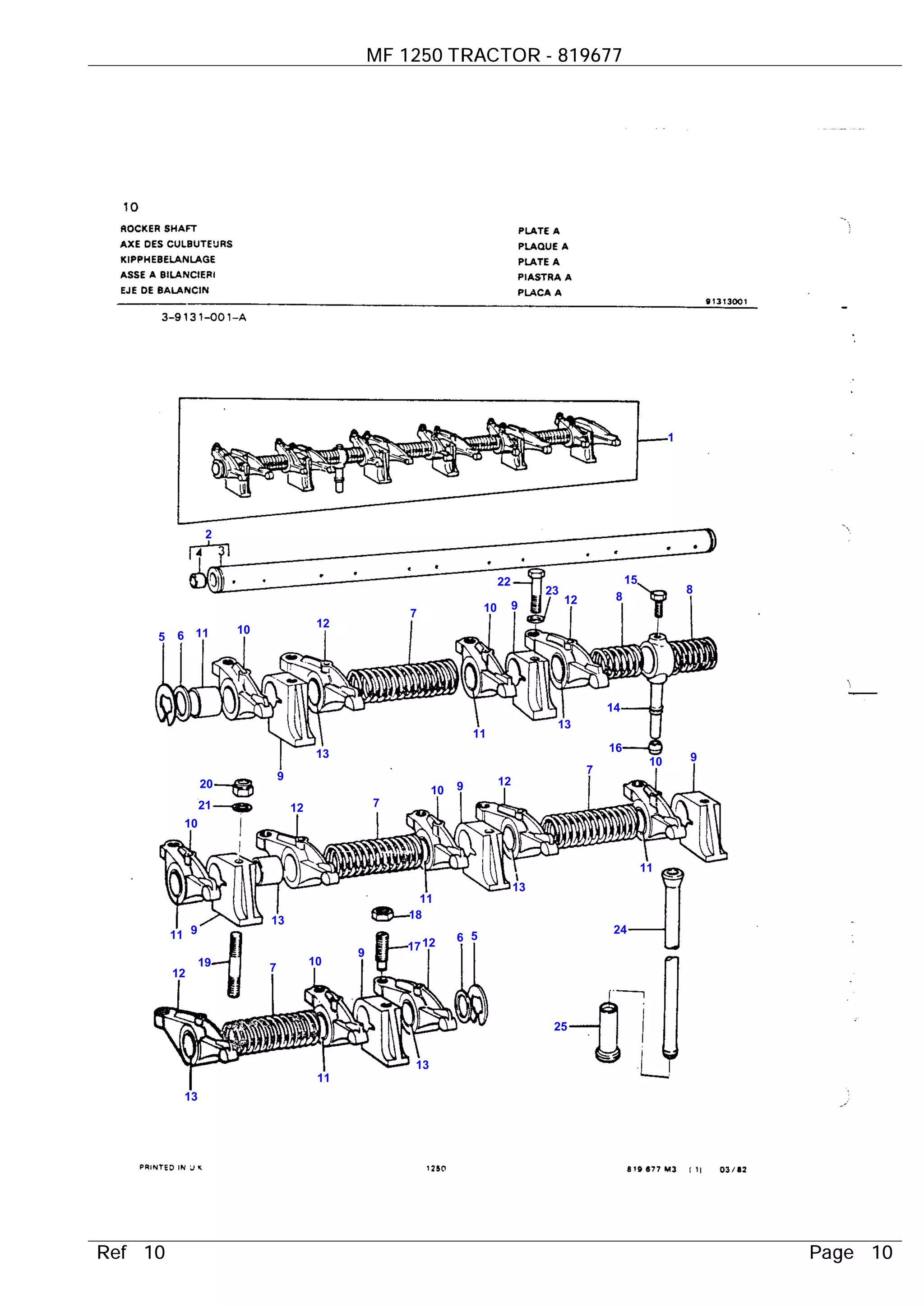Massey ferguson mf 1250 tractor service parts catalogue manual | PDF